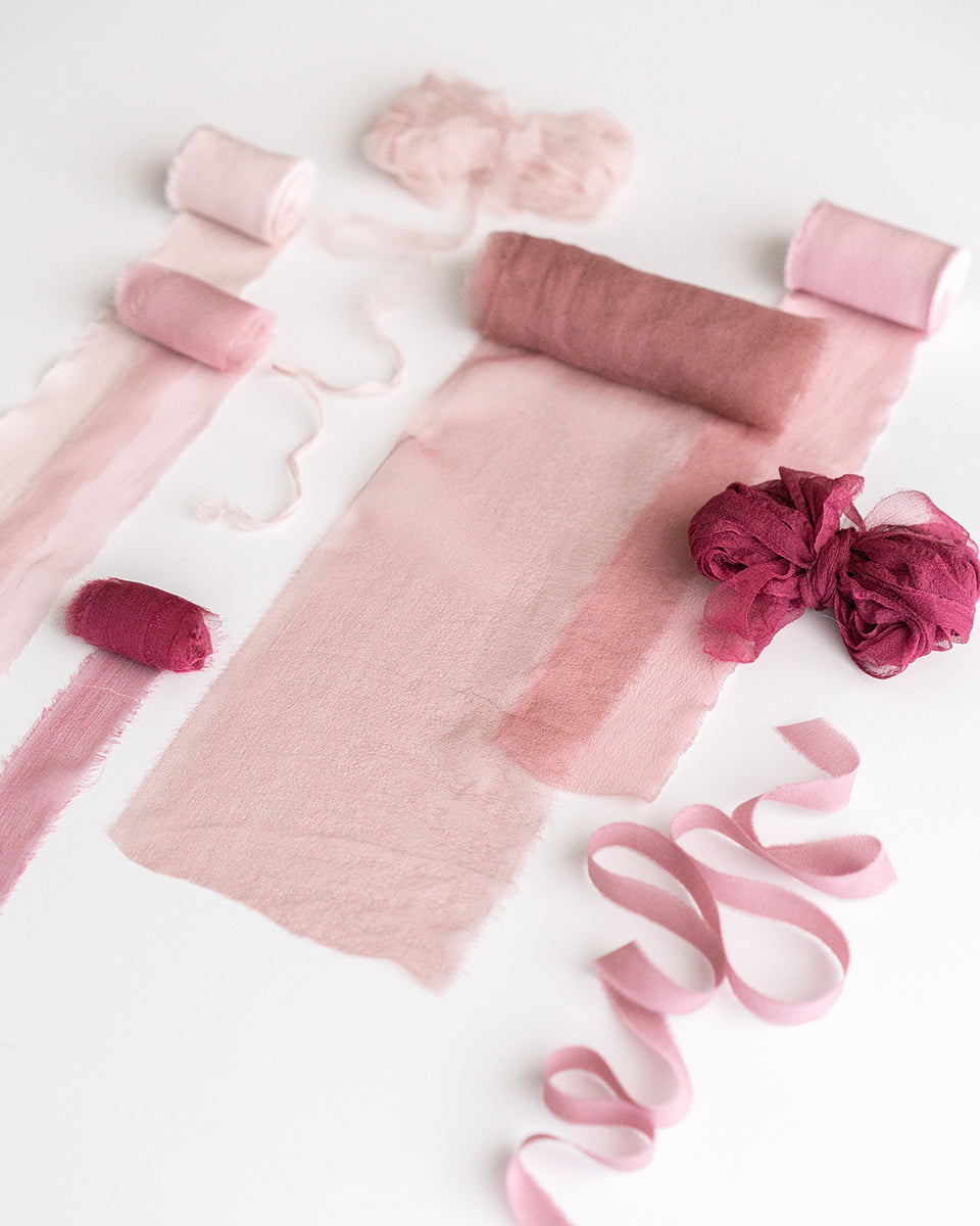 Silk Gossamer Ribbon in Rhubarb – Tono + co