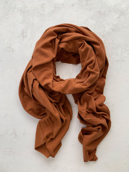 Washable Silk Blanket Scarf in Rust – Tono + co