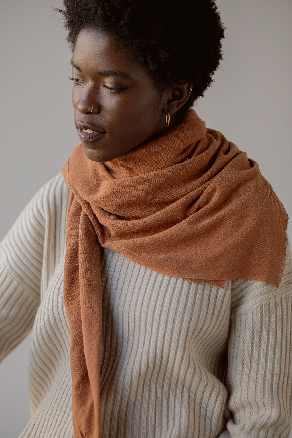Washable Silk Blanket Scarf in Rust – Tono + co