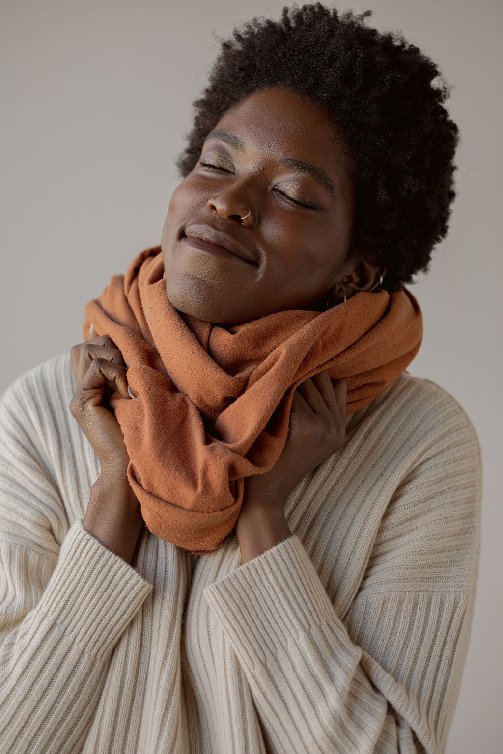Washable Silk Blanket Scarf in Rust – Tono + co