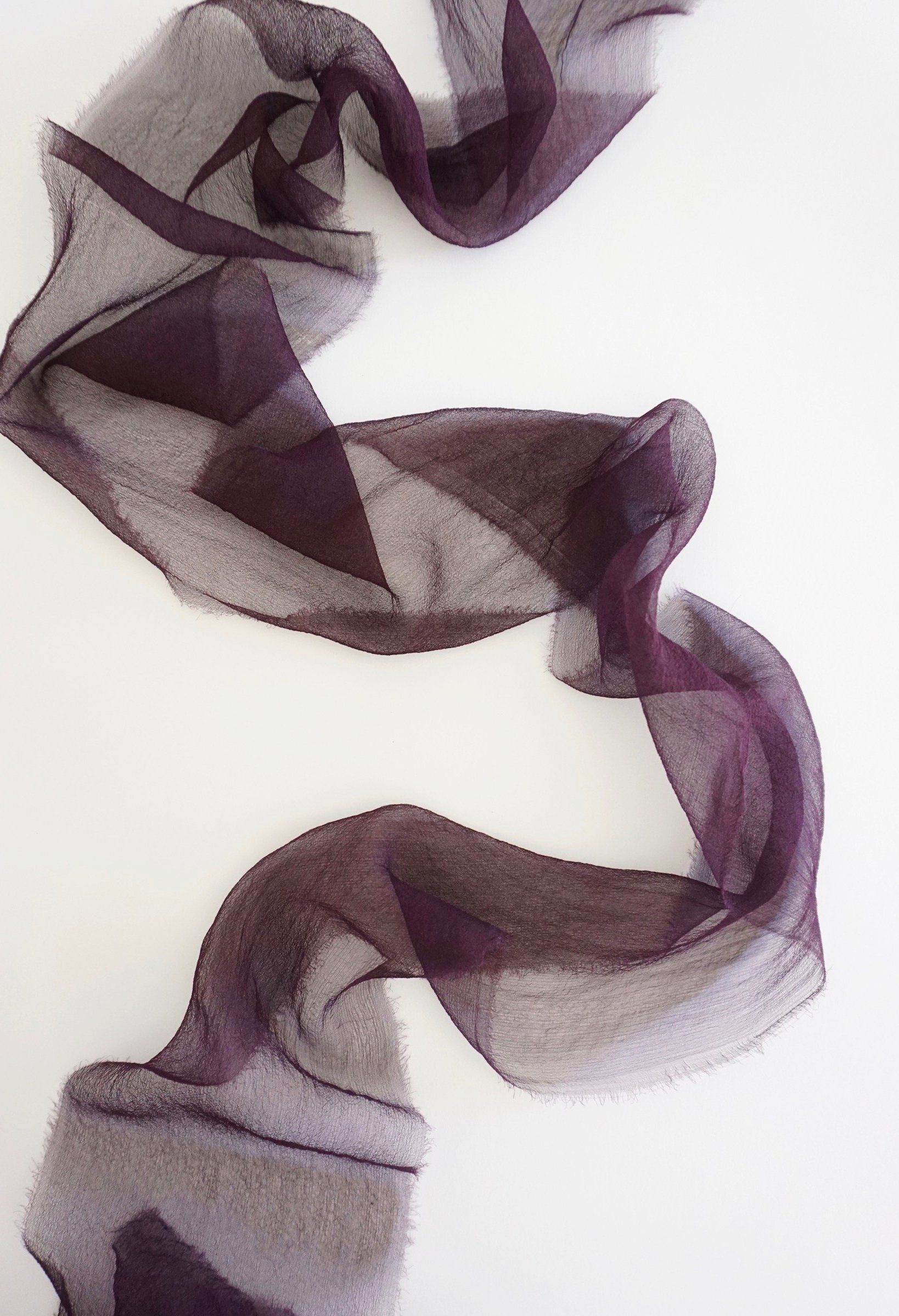 Silk Gossamer Ribbon in Aubergine – Tono + co
